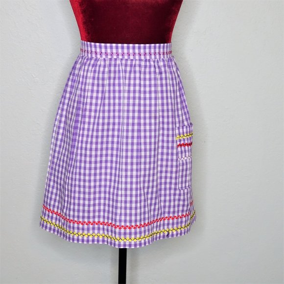 Vintage | Kitchen | Vintage 6s Gingham Tie Back Apron Lavender | Poshmark